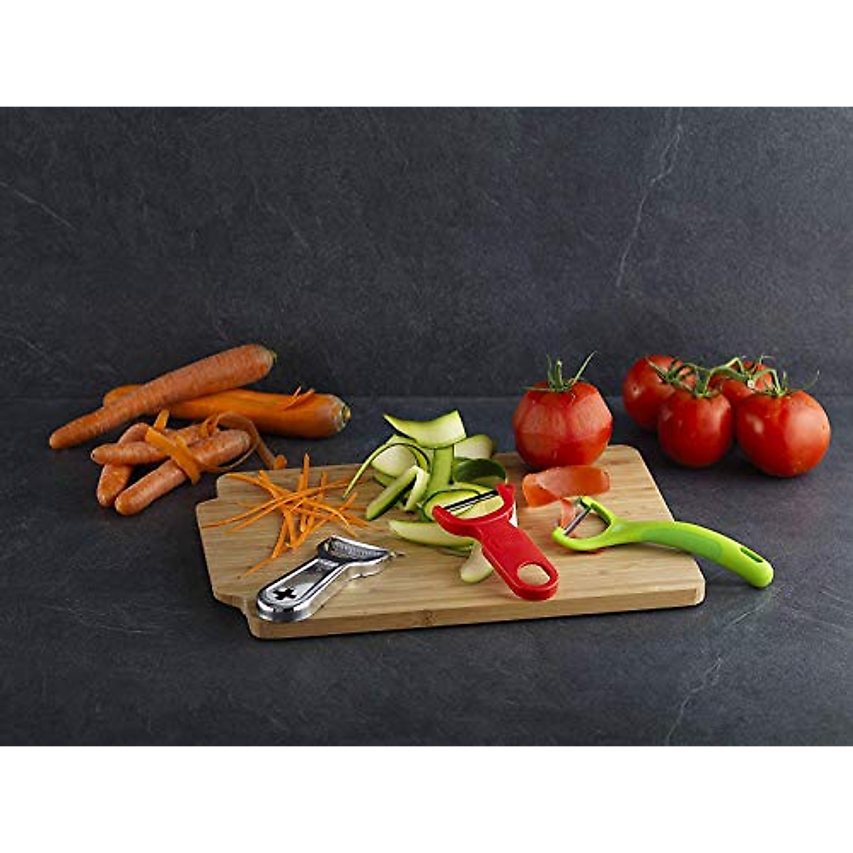 Kuhn Rikon Julienne Peeler with Blade Protector, Stainless Steel Handle