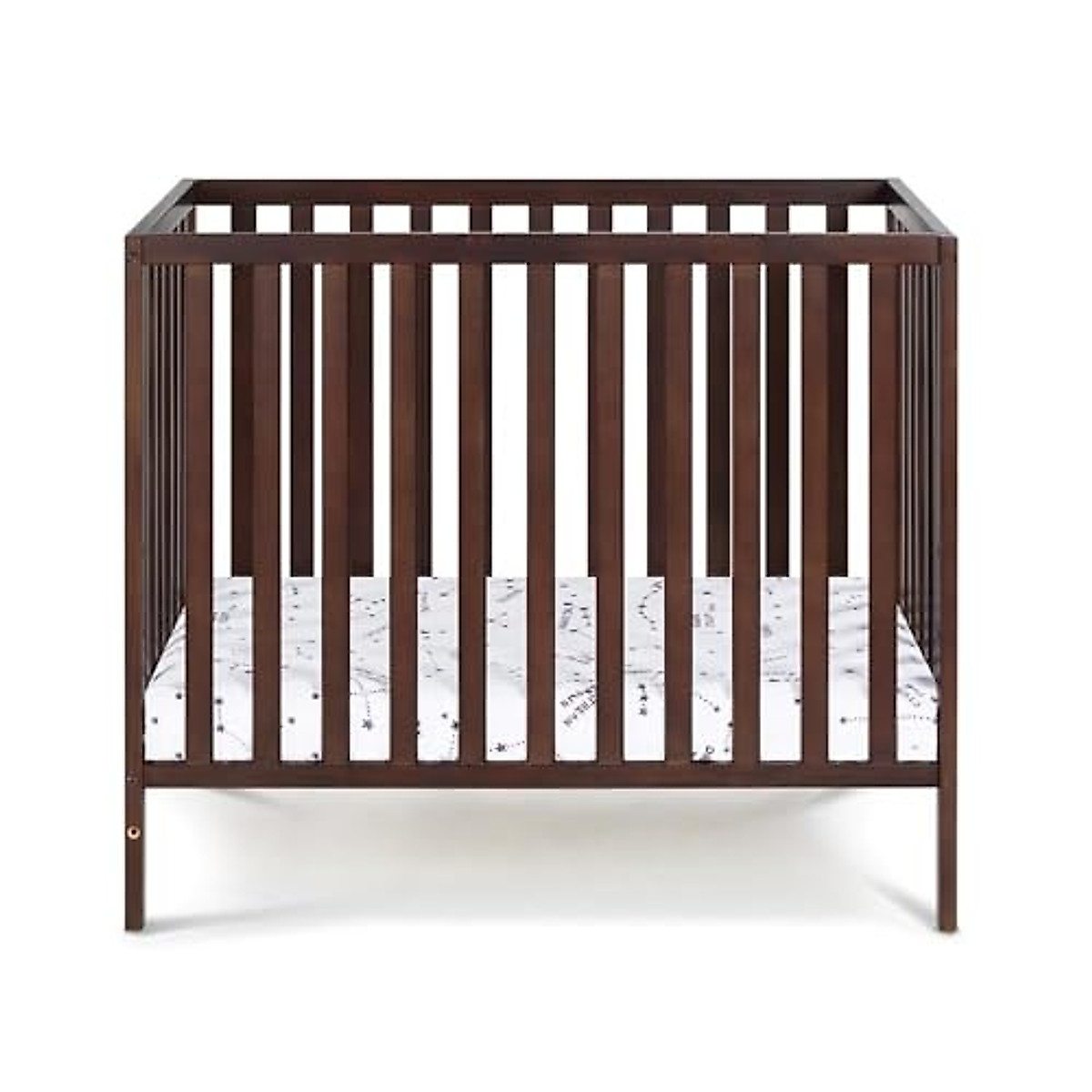 Suite Bebe Palmer 3-in-1 Mini Crib in Espresso - with Mattress Pad
