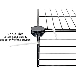 LURIVA DIY Guinea Pig Cage with Mat, Small Animal Playpen with Mat, Pet Playpen, Rabbit Cage, Small Animal Cage, Puppy Dog Playpen, Indoor Outdoor Metal Wire Yard Fence,12 X 12 Inch, 12 Panels, Black