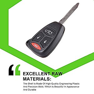SCITOO Compatible with Keyless Shell, 2X Replacement Keyless Entry Remote Head Key Combo Fob Shell Case Transmitter Uncut Blade for Dodge for Jeep K0BDT04A