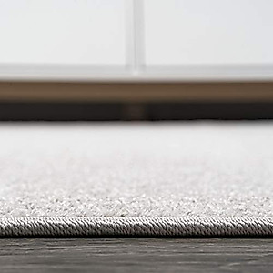 JONATHAN Y SEU100D-4 Haze Solid Low-Pile Indoor Area-Rug Casual Contemporary Solid Traditional Easy -Cleaning Bedroom Kitchen Living Room Non Shedding, 4 ft x 6 ft, Ivory