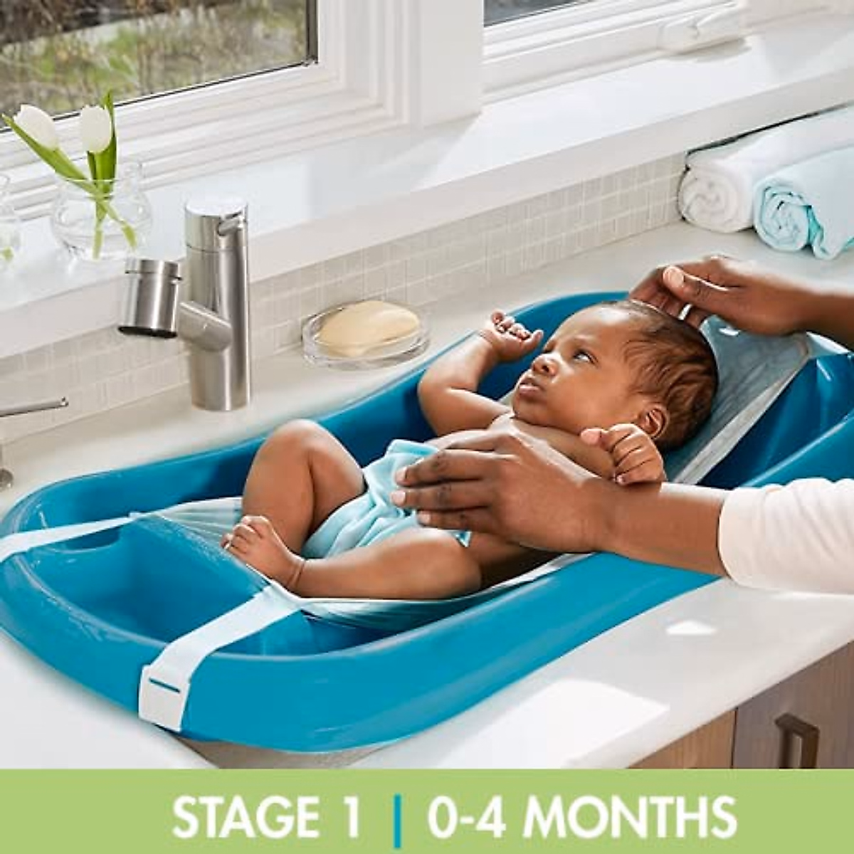 The First Years Sure Comfort Deluxe Newborn to Toddler Tub, Teal