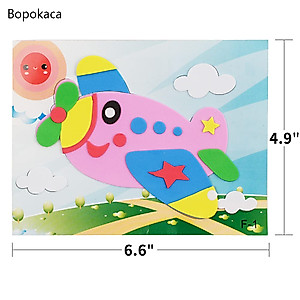 GenericBrands 10pcs 3D EVA Foam Sticker Puzzle DIY Cartoon Animal Learning Education Toys for Toddler Kids Art Craft Kits, Early Learning Games Handmade Art Kit for Preschool Toddlers Boys Girls.