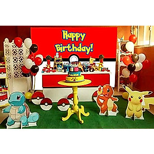 Red White Ball Photo Background Kids Happy Birthday Party Vinyl Game Boy Photography Backdrop Children Photo Booth Studio Props 5x3ft Magic Pet Baby Shower Decorations Cake Table Banner Supplies