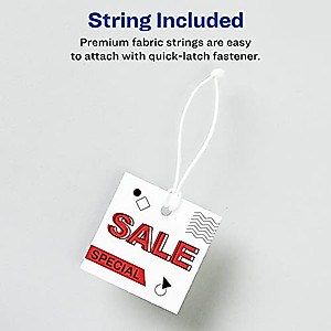 Avery Printable Blank Square Gift Tags with Sure Feed, 1.5" x 1.5", White, 200 Customizable Tags with Strings (22849)