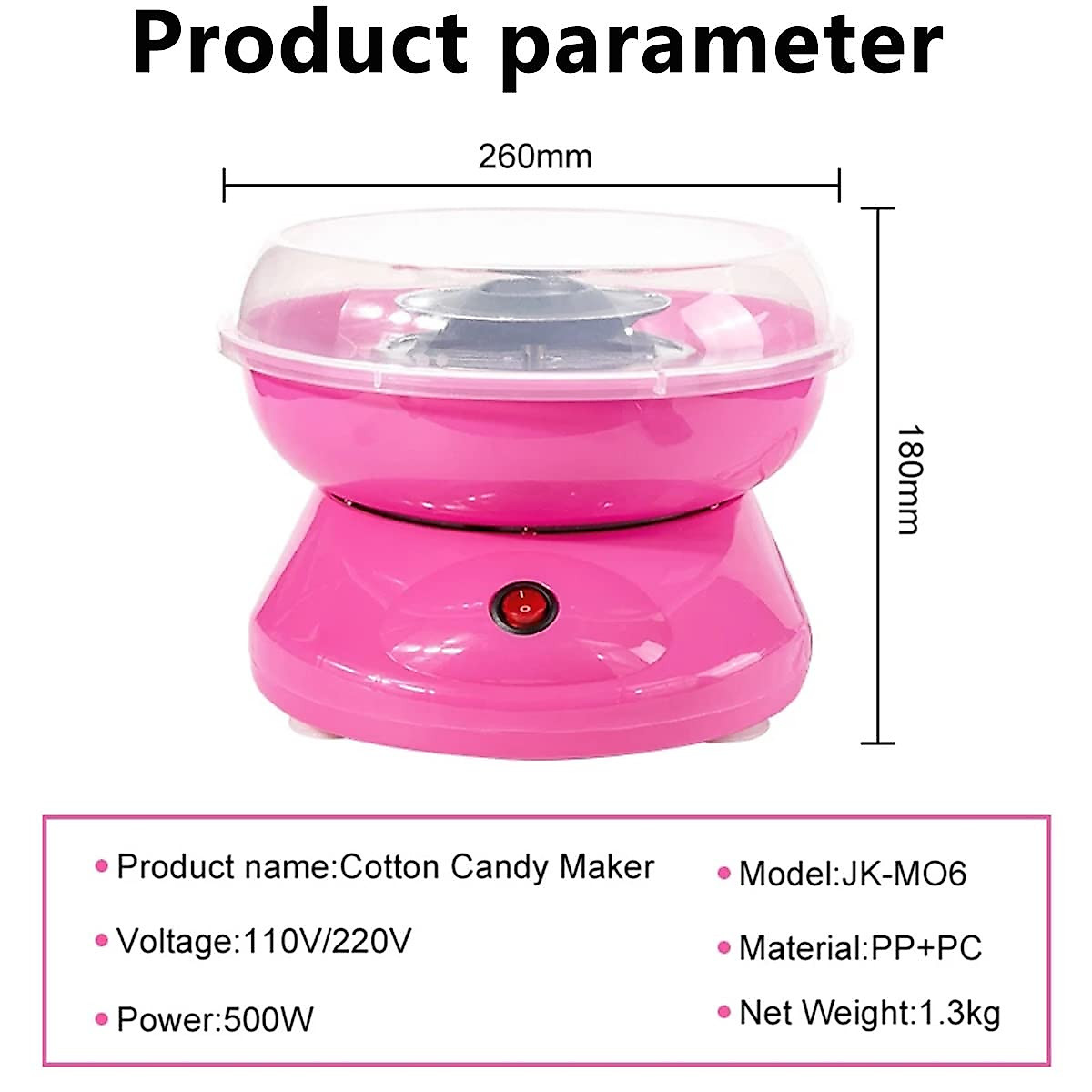 Candy Floss Machine, Premium Retro Cotton Candy Floss Maker Portable Cotton Sugar Machine Girl Boy Christmas Gift Marshmallow Machine 500w,Purple