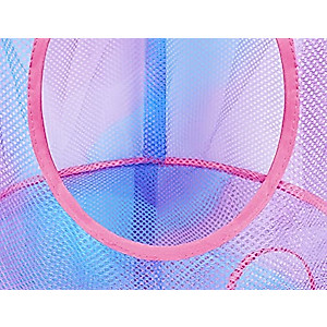 Sutinban 2 Pcs Hanging Mesh Stuffed Animal Storage for Kids Room, Bathroom and Balcony, 5 Tier Foldable Corner Net Organizer, for Organizing Plush Toys, Socks,Pink-Blue Tiedye(Pink)