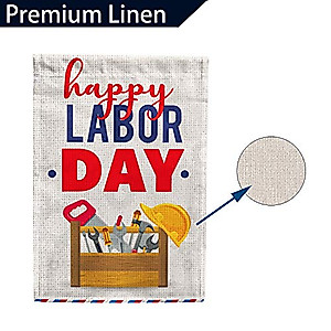 Hollyhorse Happy Labor Day Garden & Yard Flag - 12.5 x18 Inch Double Sided Vertical Outdoor Flag | Labor Day Decoration