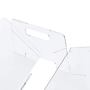 Sparkle Race Acrylic Shelf Small Bookcase, Clear Acrylic Desk Organizers and Accessories Mini Bookshelf for Home Office, CD, Book & Magazine Rack Acrylic Bookshelf Desktop Storage Book Organizer