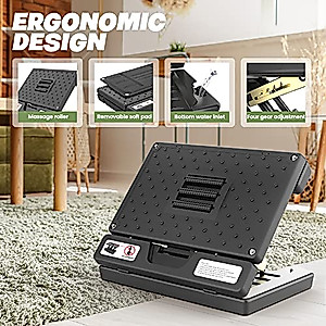 Vhelyom Foot Rest for Under Desk at Work, Height Adjustable Footrest with Massage Roller and Soft Pad, Foldable Ergonomic Foot Rest for Car, Underdesk, Home, Train(Black)