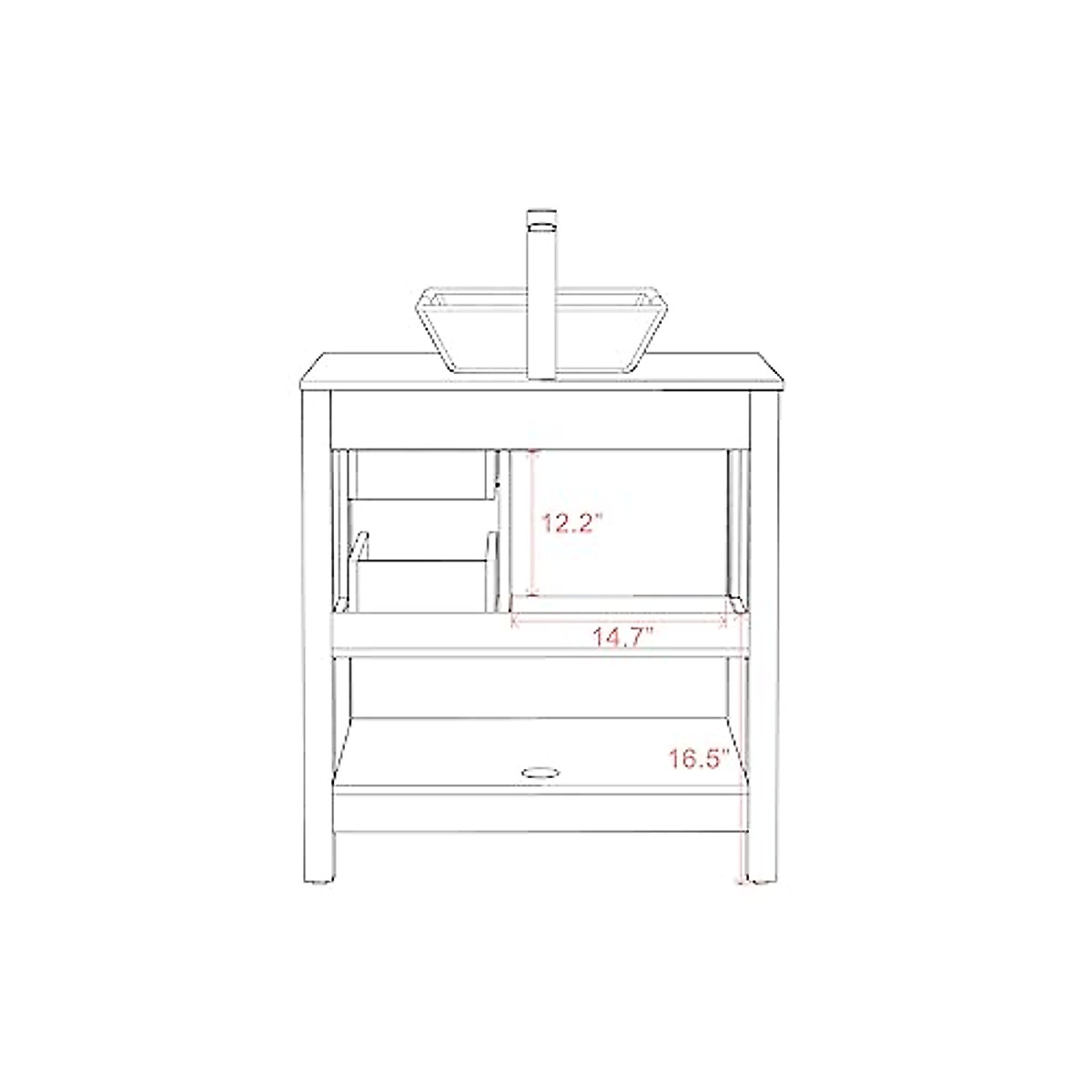 30" Grey Bathroom Vanity Sink Combo Marble Pattern Top w/Mirror Faucet&Drain Set