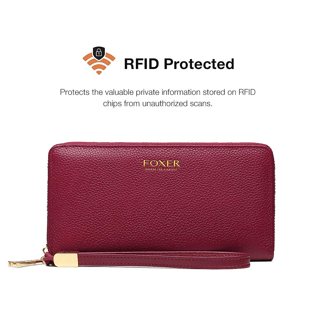 Leather Wallets for Women, Genuine Leather RFID Blocking 17 Card Slots Gift Box Packaging Ladies Purses with Zipper Coin Pocket Women's Long Wallets Womens Zip Around Wallets with Wristband (Red)