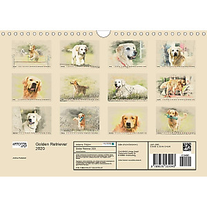Golden Retriever 2020 (Wandkalender 2020 DIN A4 quer): Golden Retriever im kunstvollen Aquarell-Stil. Jedes Monatsmotiv gleicht einem kleinen Kunstwerk (Monatskalender, 14 Seiten )
