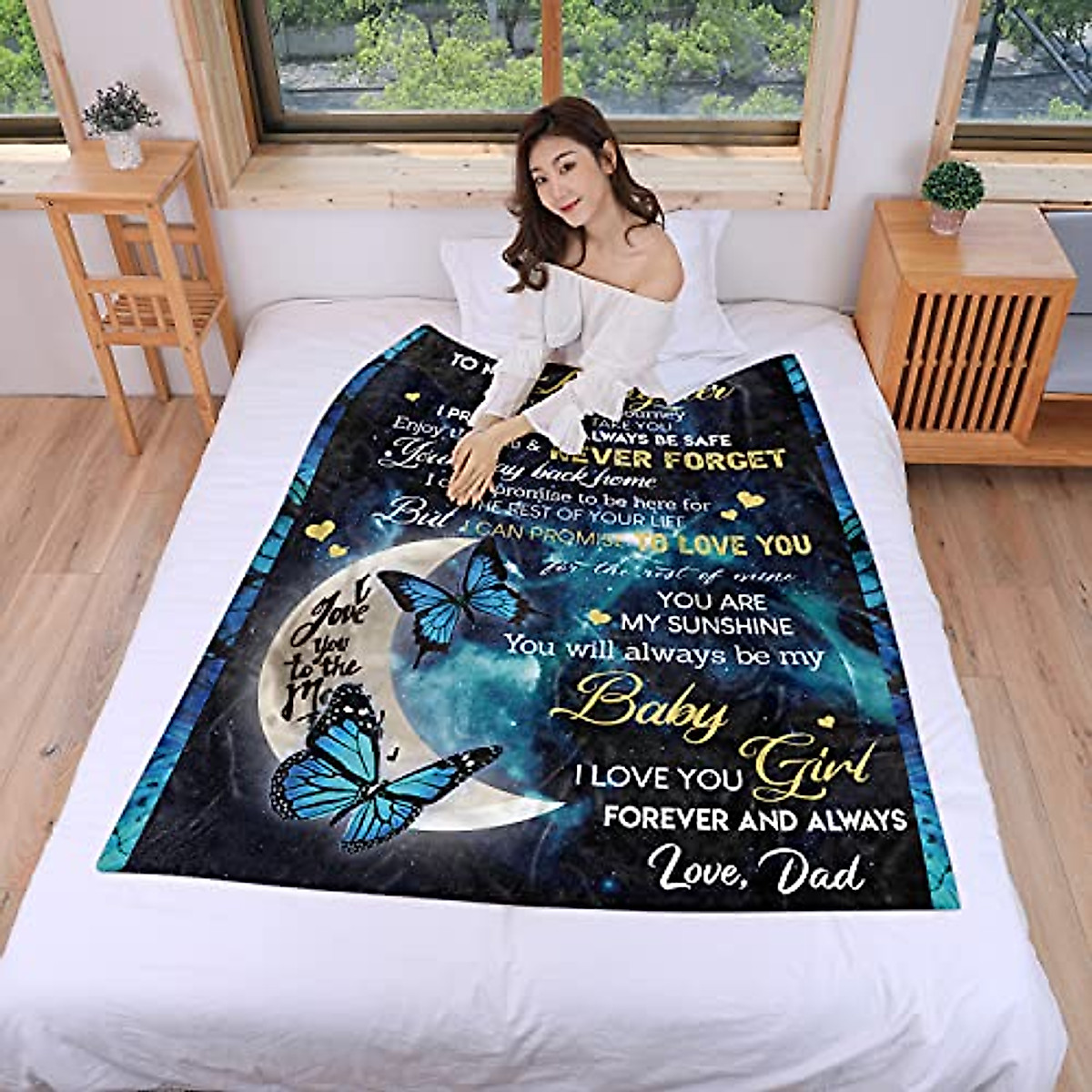 WSYEAR Mothers Day Birthday Gifts for Daughter Adult,Daughter Gifts from Dad Daughter Blanket for Mother's Day Birthday Anniversary Wedding 60X50