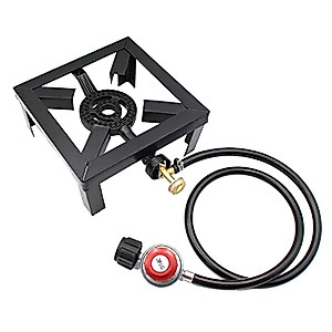 Taruor Heavy Duty Single Burner Stove ,8KW Gas Boiling Ring Cast Iron Burner Large LPG Stove Outdoor Cooker Iron Frame Portable Fire Control Stove