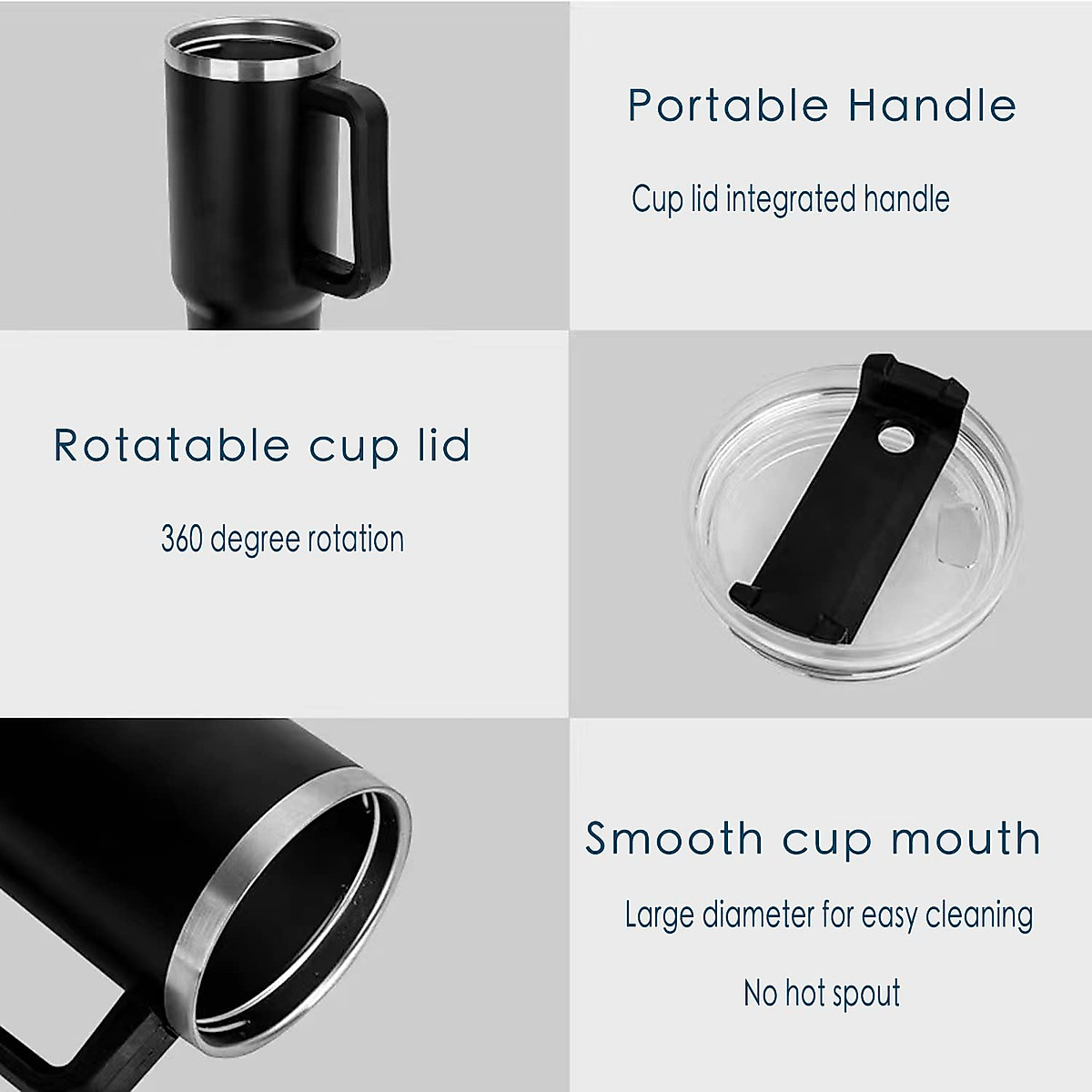 Portable stainless steel vacuum insulation cup with lid and straw for water, smoothies, iced tea or coffee, etc. (湖水绿)