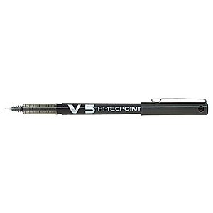 Pilot BX V5 Black Hi-Tecpoint Extra Fine Rollerball Pen 0.5mm Nib Tip 0.3mm Line Width (Pack of 3)