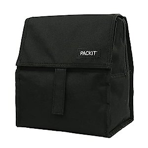 PackIt Freezable Lunch Bag with Zip Closure, Black