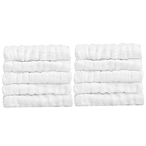 PPOGOO Baby Muslin Washcloths Natural Purified Cotton Baby Wipes Soft Newborn Baby Face Towel 10 Pack Multipurpose