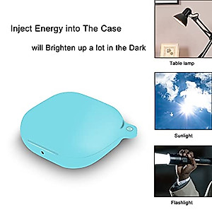 IUHOZI Beats Fit Pro Glow Case, Full Protective Case Cover for Beats Fit Pro Earbuds with Keychain Glow in Dark (Glow Blue)