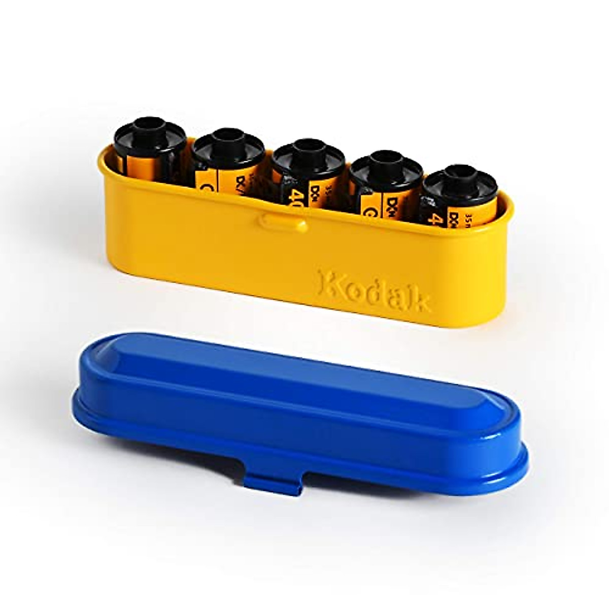 KODAK Film Case - for 5 Rolls of 35mm Films - Compact, Retro Steel Case to Sort and Safeguard Film Rolls (Blue) (Film is not Included)