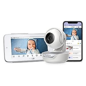 Hubble Connected Nursery Pal Premium Smart Video Baby Monitor with 5" Inch Touch Screen, Privacy Mode, Infrared Night Vision, Two-Way Talk, Room Temperature Sensor and Smartphone App