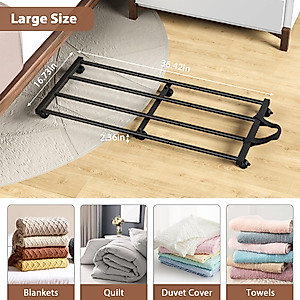 Mr IRONSTONE Lengthened Under Bed Storage with 6 Wheels, Rolling Underbed Storage with Handle, Metal Under the Bed Storage with High Load Capacity Up to 80LBS (2 Pack (36.42"x16.73"x2.36"))