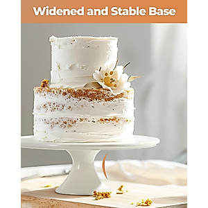 Kootek White Cake Stand, 12 x 12 Inches Porcelain Cake Plate Cake Pedestal Stand Display Dessert Stand for Party, Wedding, Birthday, Baby Shower