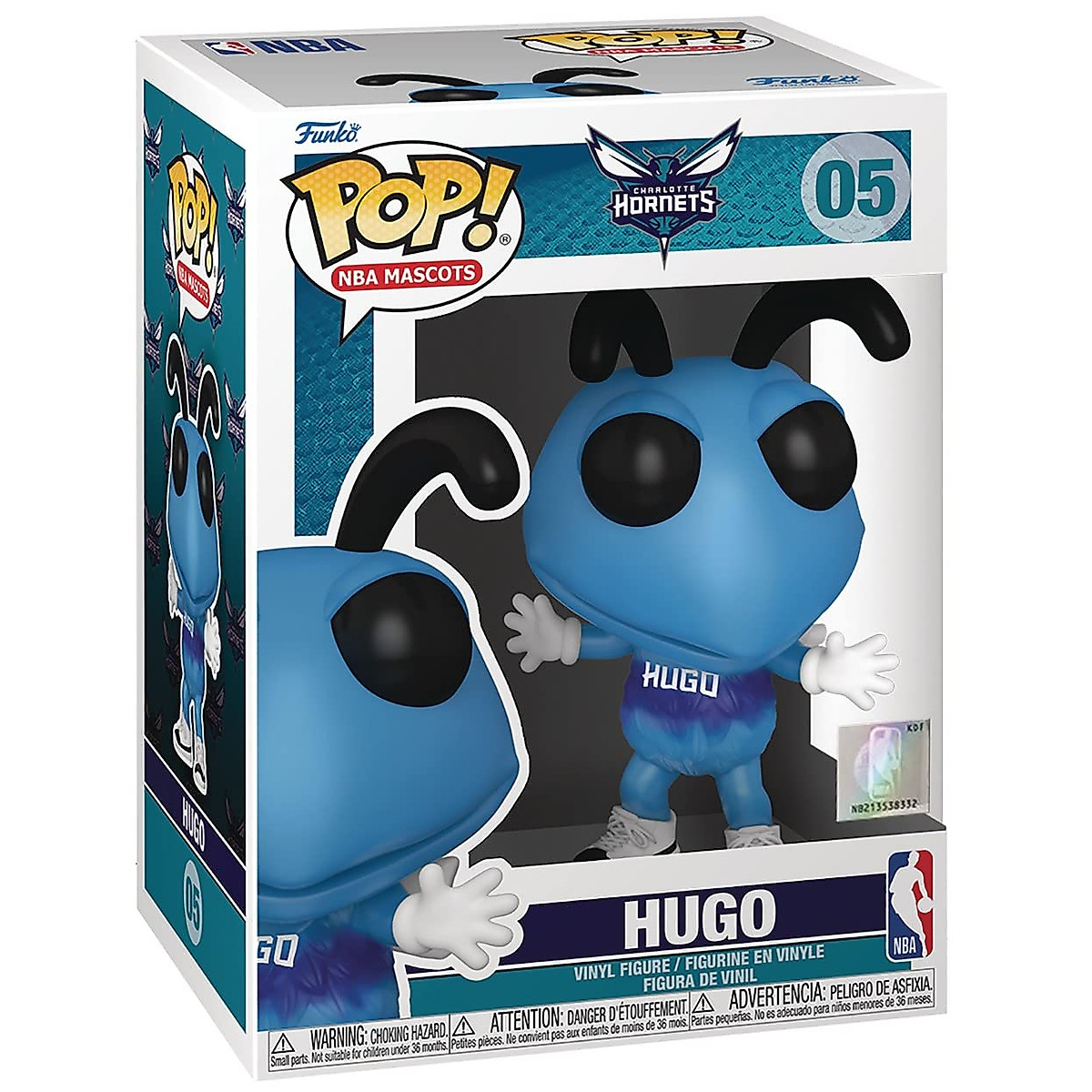 POP NBA Mascots: Charlotte - Hugo Funko Pop! Vinyl Figure (Bundled with Compatible Pop Box Protector Case), Multicolored, 3.75 inches