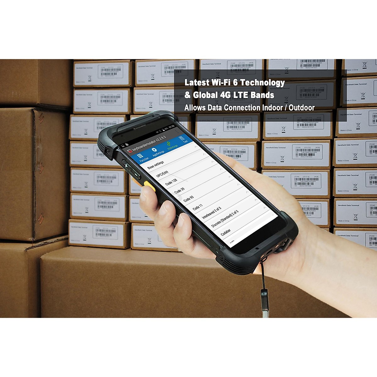 Rugged Enterprise Mobile Computer Android Barcode Scanner, 5.5" Touch Screen Handheld Data Terminal with Wi-Fi 6 & 4G LTE, 2m (6.5ft) Drop-Resistant Durability