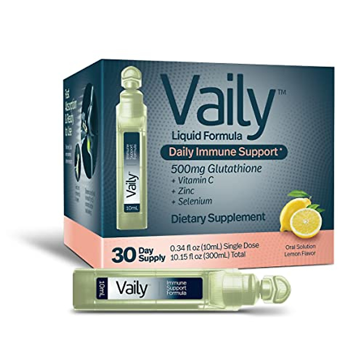 Liquid Glutathione 500 mg | Detox Every Day | + Vitamin C, Zinc and Selenium | More Energy | High Potency Antioxidant | Skin Health | Great Taste | Single-dose Vials | 30 Doses