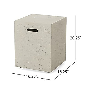 Christopher Knight Home Nicola Outdoor 40 Inch Rectangle Fire Pit, Light Gray