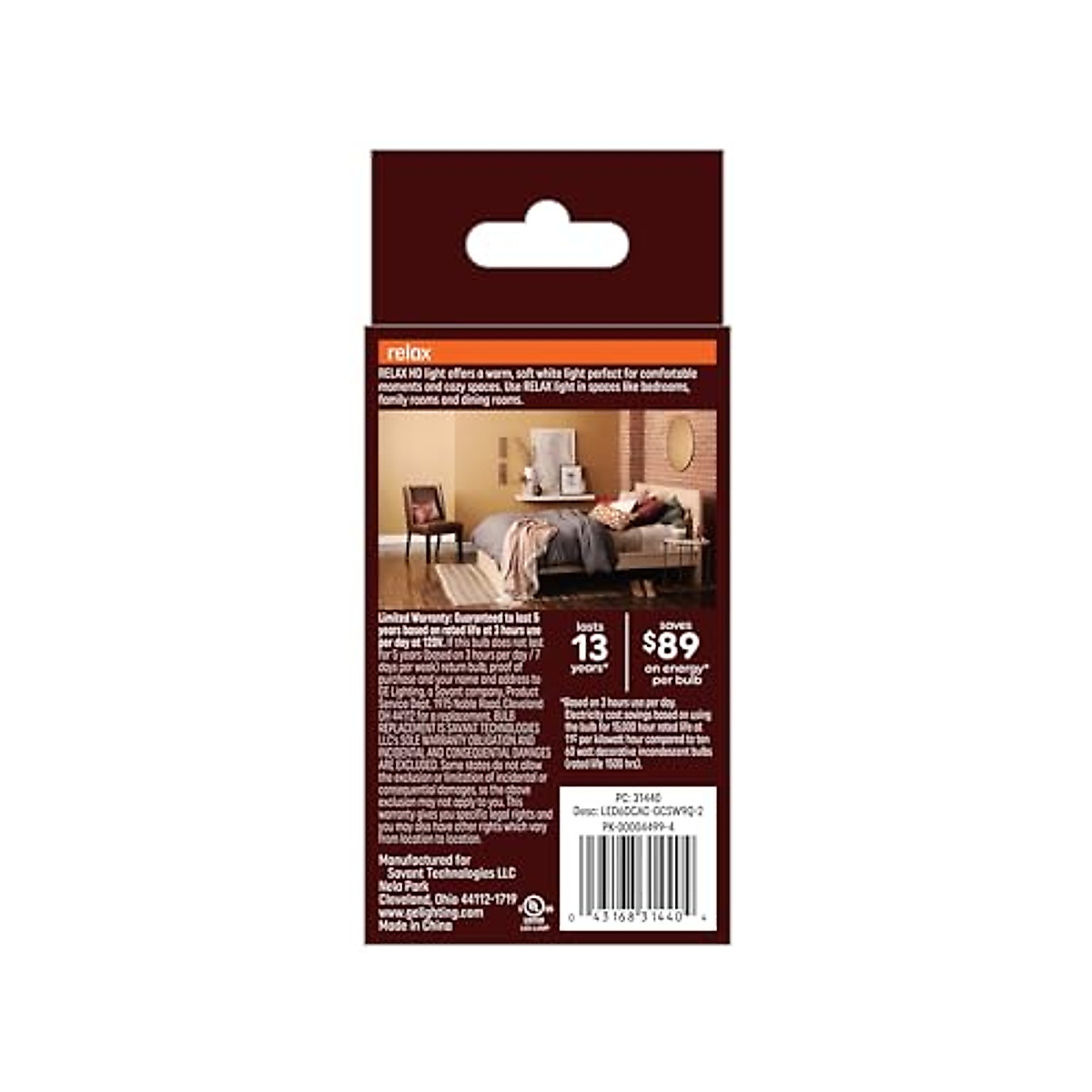 GE Relax LED Light Bulbs, Candle Lights, 60 Watts, Soft White Clear Decorative CA11 Bulbs, Small Base (2 Pack)