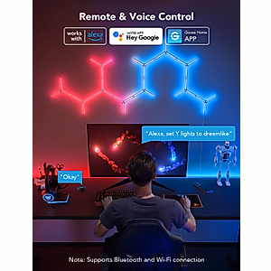 Govee Glide Y Lights, RGBIC LED Gaming Lights for Wall, Smart Wi-Fi Game Lights with Music Sync, DIY and Timer Feature, Gaming Room Lights, LED Lights for Gaming Setup, Wall Lights 7 Pack