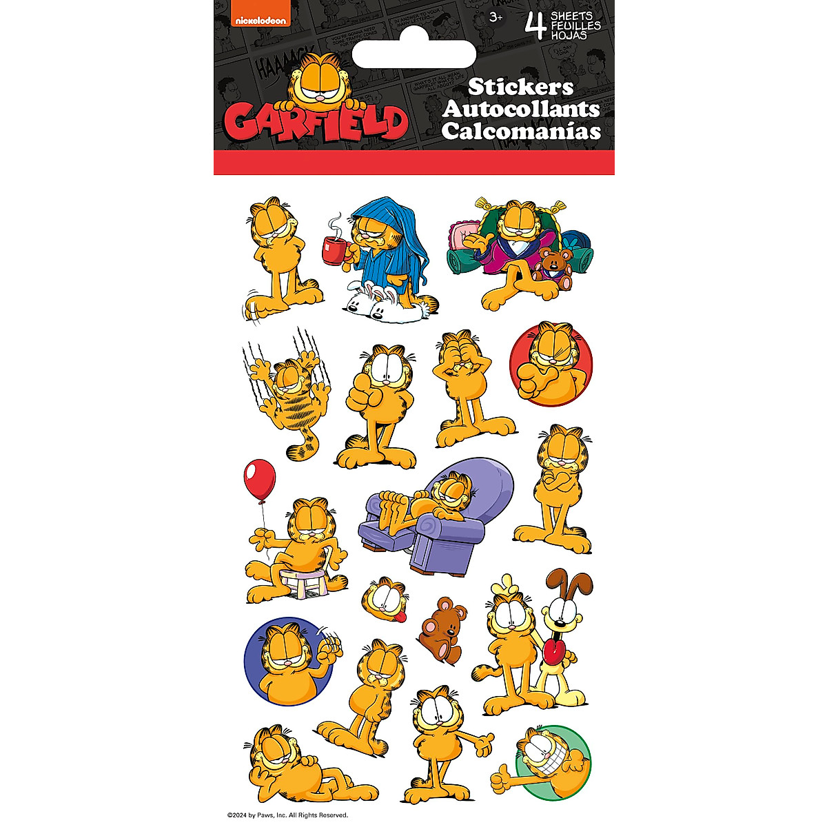 Garfield: Flat Out Garfield Standard Stickers - 4 Sheet