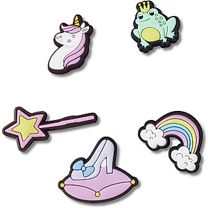 Crocs Unisex's Jibbitz Shoe Unicorn Multi, Animal Charms, Princess Pack, 5 Pack
