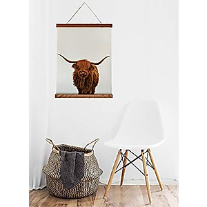 18x24 Magnet Poster Hanger, Oak Frame, 18.5" Length Allows Slight Overhang, Strong Embedded Magnets, 18 x 24 18x24, 18" 17" 16" Artwork, Modern Farmhouse, Rustic Barnwood (18.5", Natural Wood)