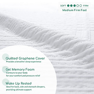 Airdown Twin XL Mattress, 8 Inch Memory Foam Mattress in a Box, Twin XL Size Mattress Green Tea Gel Foam Infused for Cool Sleep, Medium Firm Mattress Twin for Pressure Relief, CertiPUR-US Certified