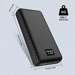 THOUSTA 7.4V Heated Vest Battery Pack with LED Display 30000mAh Huge Capacity Power Bank for Heated Jacket Heated Hoodie Heated Sleeping Pad DC Port and USB Port Phone Charger