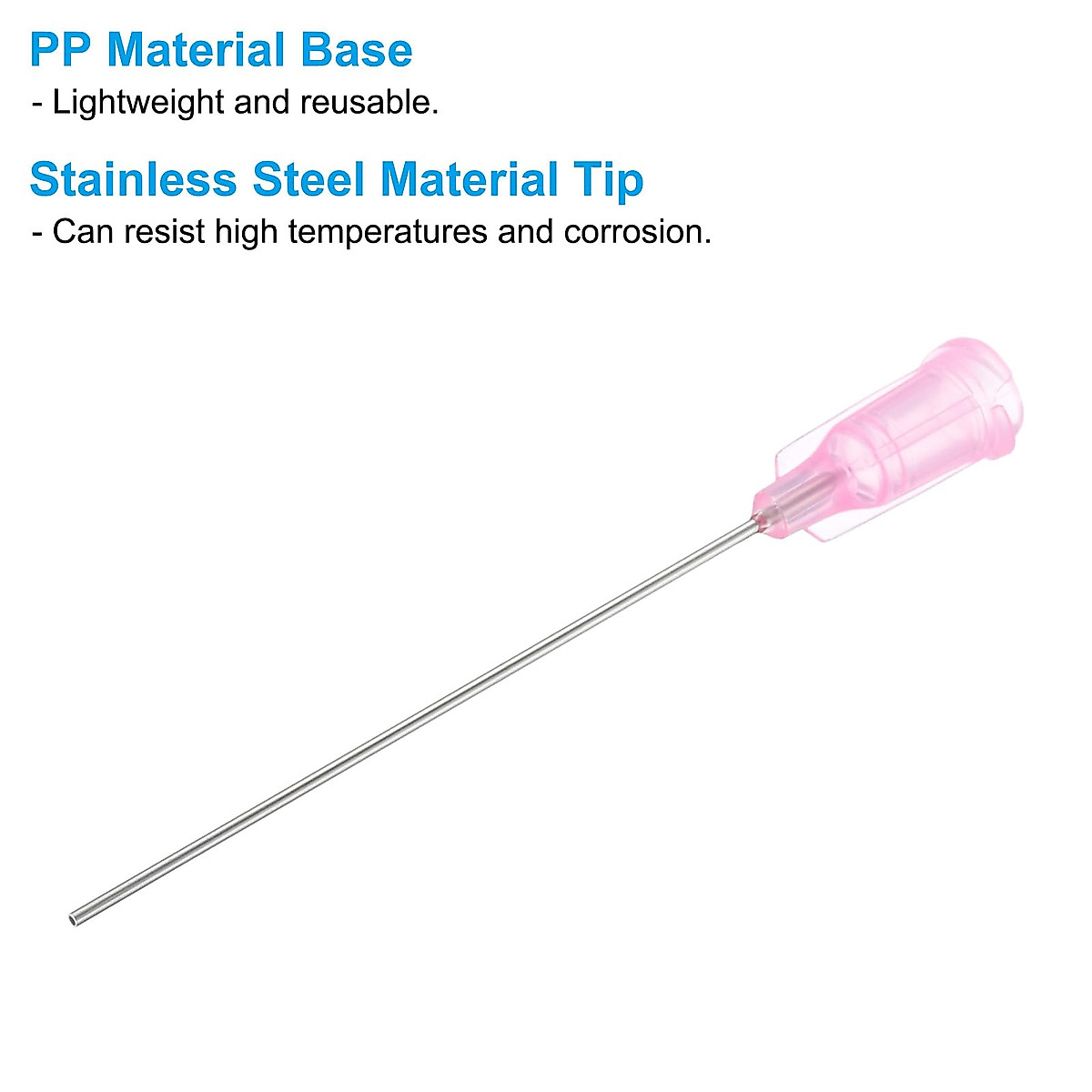 PATIKIL 20Ga x 2 Inch Dispensing Needle Tips, 10Pcs Stainless Steel and Plastic Glue Needle Tube Blunt Tips with Luer Lock for Glue Oil Applicator, Light Pink