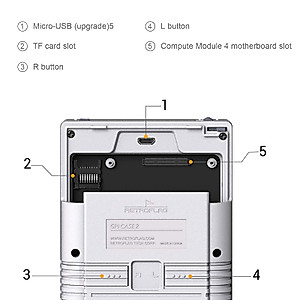 Retroflag GPi 2 CASE for Raspberry Pi Compute Module 4(CM4) with Charger dockable, 32G SD Card(with RecalBox System), Card Reader, HDMI Cable, Safe Shutdown funtion,4000mAH battery