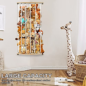 CIDKDIC Large Capacity Stuffed Animal Storage Hammock, Corner Plushie Net Toy Organizers, Length Adjustable Wall Hanging Plush Hammock Kids Organizer for Nursery Kid’s Play Room Bedroom