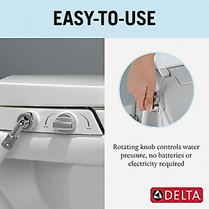 DELTA FAUCET -faucet Refresh Elongated Bidet Toilet Seat, Bidet Attachment for Toilet, Bidet Sprayer, Toilet Water Spray, White 833004-WH