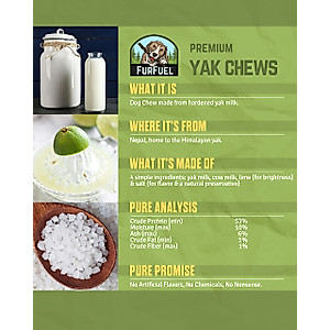 FURFUEL Yak Cheese Himalayan Dog Chews, (6 Counts Large) Long-Lasting Treats for Large & Medium Breeds Yak Chews Made with Pure Natural Ingredients, Perfect Dog Chews for Aggressive Chewers
