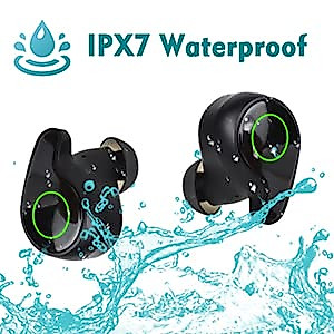 DUOTEN Waterproof Wireless Earbuds, Bluetooth 5.0 Wireless Headphone 156H Playtime Hi-Fi Stereo Sound, IPX7 Waterproof in-Ear Wireless Earphones w/Mic LCD Digital Display 2200mAh Rechargeable Case