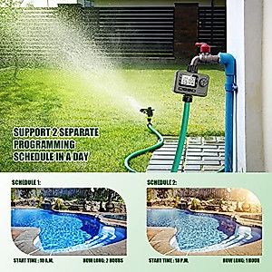Sprinkler Timer, Programmable Water Timer for Garden Hose, Automatic/Manual Watering, IP65 Waterproof, Ideal for Outdoor Garden Faucet, Drip Irrigation System & Lawn/Yard Watering
