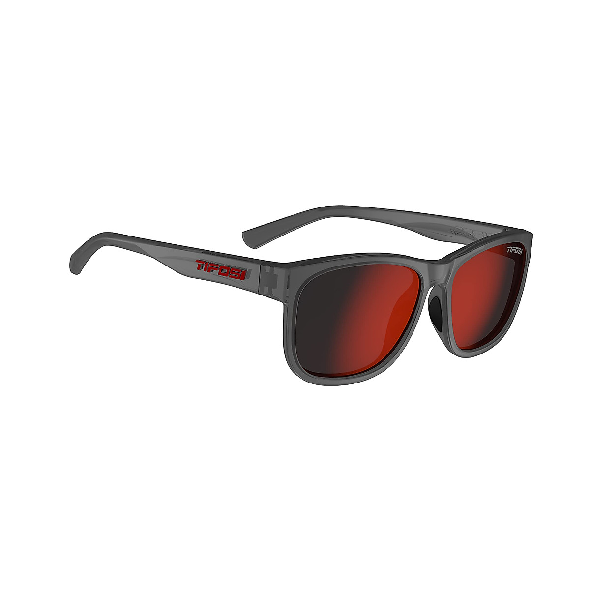 Tifosi Optics Swank XL Sunglasses (Satin Vapor, Smoke Lens with Red Mirror)