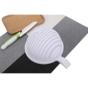 TedStuff Salad Slicer Salad Cutter Bowl | Fruit and Vegetable Cutter | Use As A Lettuce Slicer, Vegetable Chopper, Fruit Cutter Or Drainer Basket | Prepare Salads In 60 Seconds