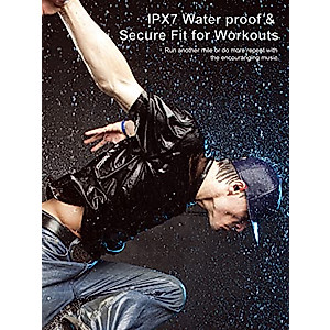 Wireless Earbud, Bluetooth Headphones 5.1 Sport Unique Earhooks, Wireless Earphones in Ear Noise Cancelling Mic Stereo Bass, 35H Playtime IP7 Waterproof Headset for Workout Running Gym Android iOS