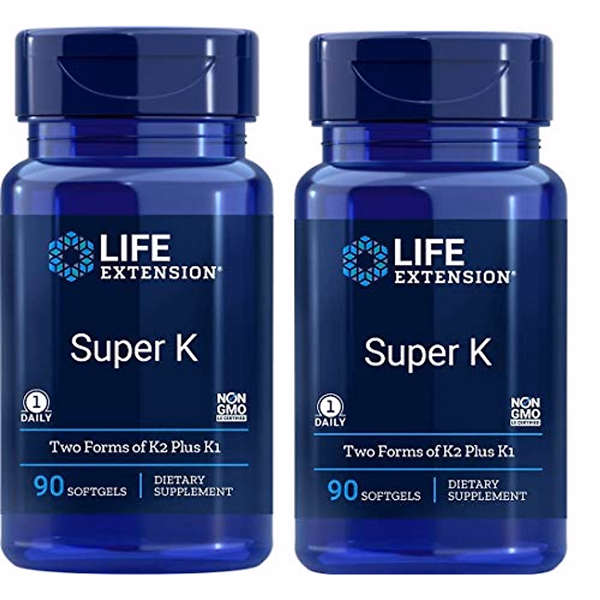 Life Extension SUPER K W/ ADVANCED K2 COMPLEX 90 SOFTGELS (2 Pack)